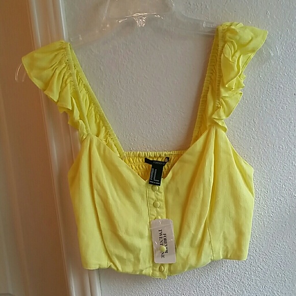 Forever 21 | Tops | Final Sale Forever 2 Yellow Crop Top New | Poshmark